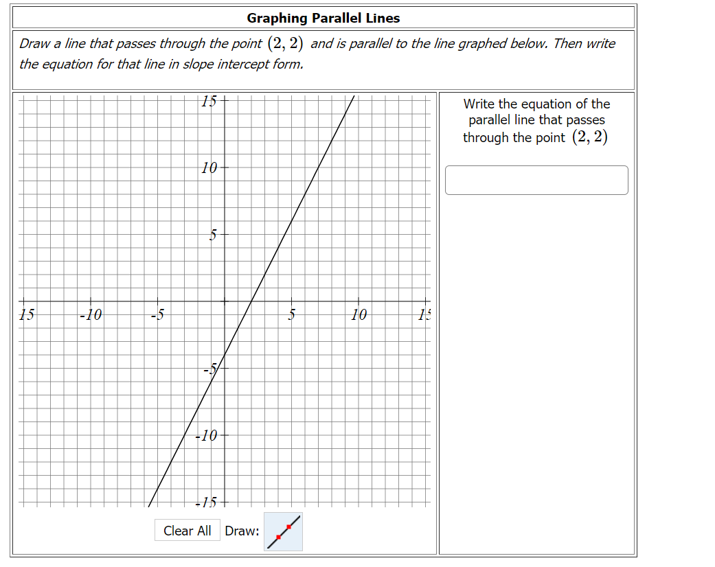 Solved Graphing Parallel Lines Draw a line that passes | Chegg.com