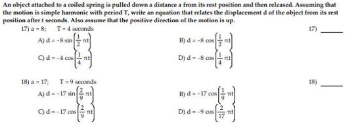 Solved An object attached to a coiled spring is pulled down | Chegg.com