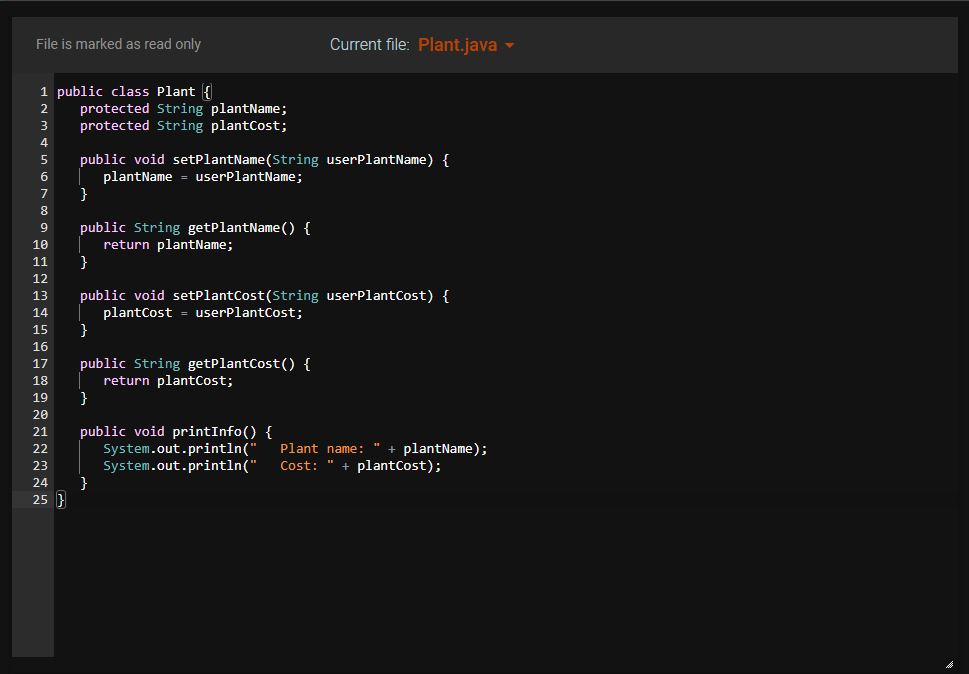 Solved Given a base Plant class and a derived Flower class, | Chegg.com