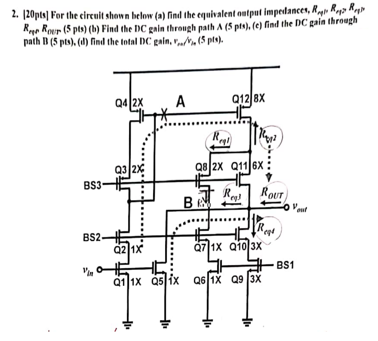 Solved |20pts| ﻿For the circuit shown helow (a) ﻿find the | Chegg.com