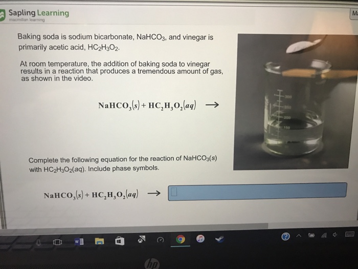 Solved: Baking Soda Is Sodium Bicarbonate, NaHCO_3, And Vi... | Chegg.com