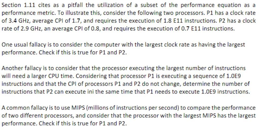 Solved Section 1.11 cites as a pitfall the utilization of a | Chegg.com