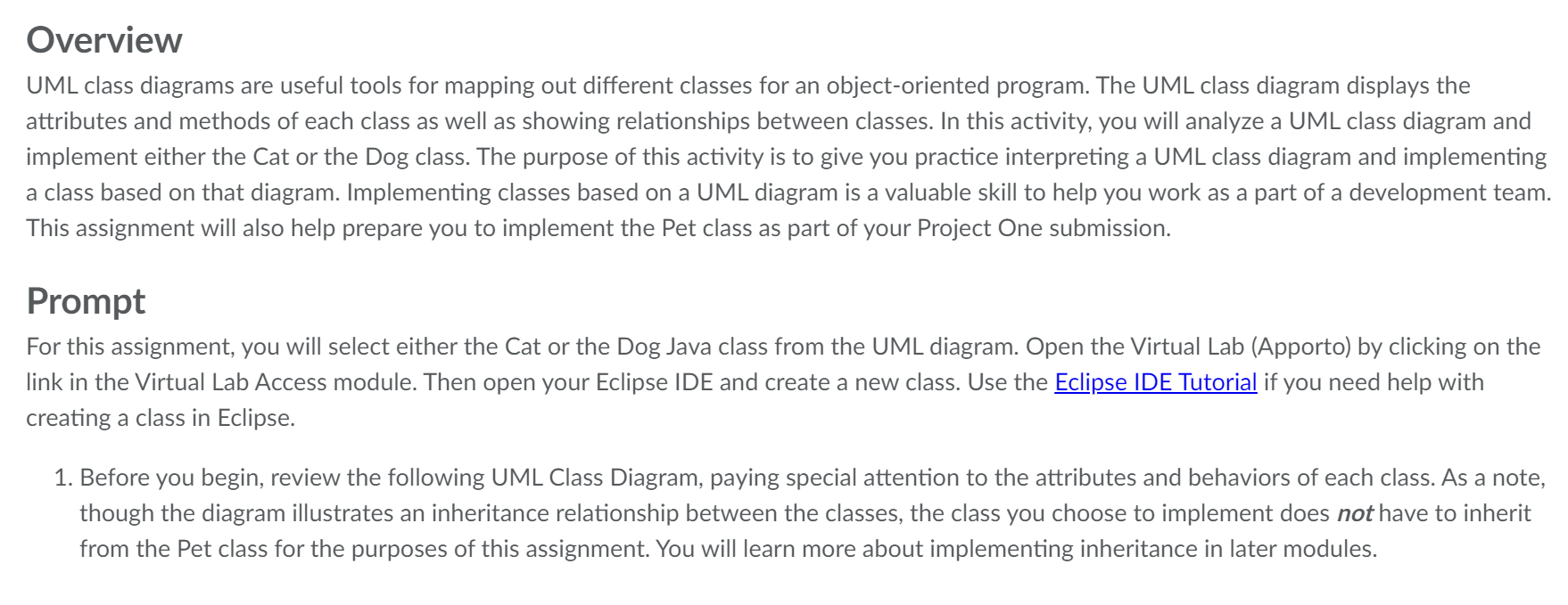 Solved Overview UML class diagrams are useful tools for | Chegg.com