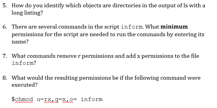 Solved 5. How do you identify which objects are directories | Chegg.com