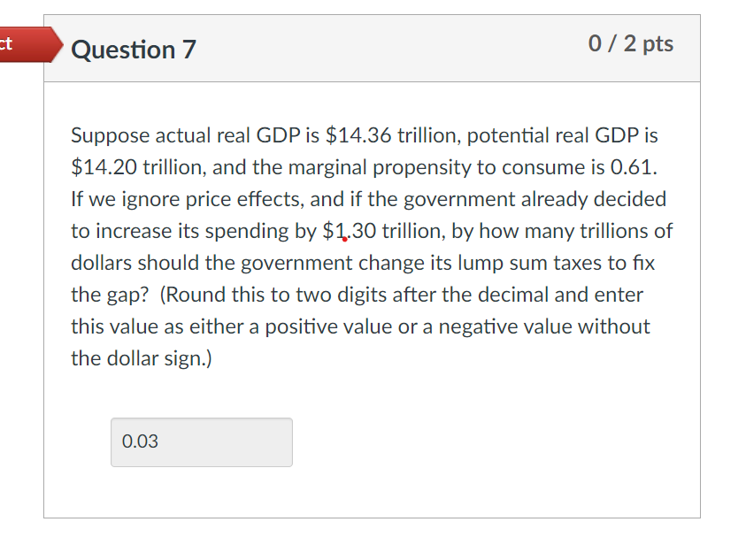 Solved Suppose actual real GDP is $14.36 trillion, potential | Chegg.com