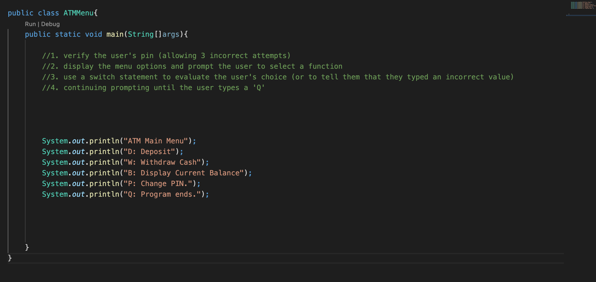 Solved Controlling Program Flow w/i an ATM Using selection | Chegg.com