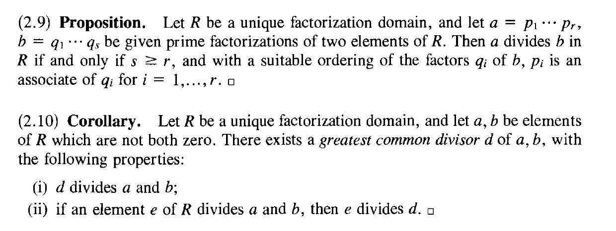 Solved (2.9) Proposition. Let R be a unique factorization | Chegg.com