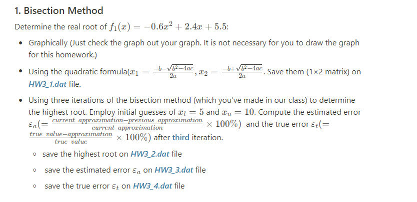 Solved Bisection MethodDetermine the real root of | Chegg.com