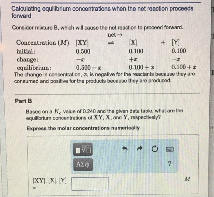Solved Calculating equilibrium concentrations when the net | Chegg.com