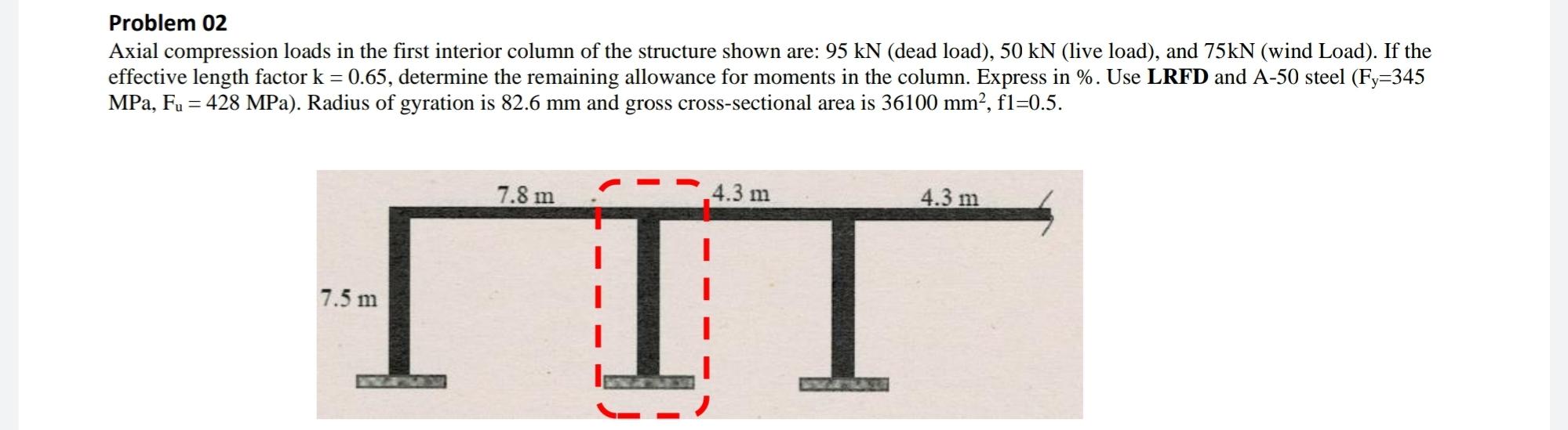Solved Problem 02 Axial compression loads in the first | Chegg.com