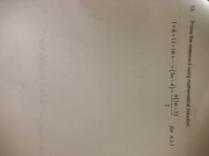 Solved 13. Prove the statement using mathematical induction. | Chegg.com