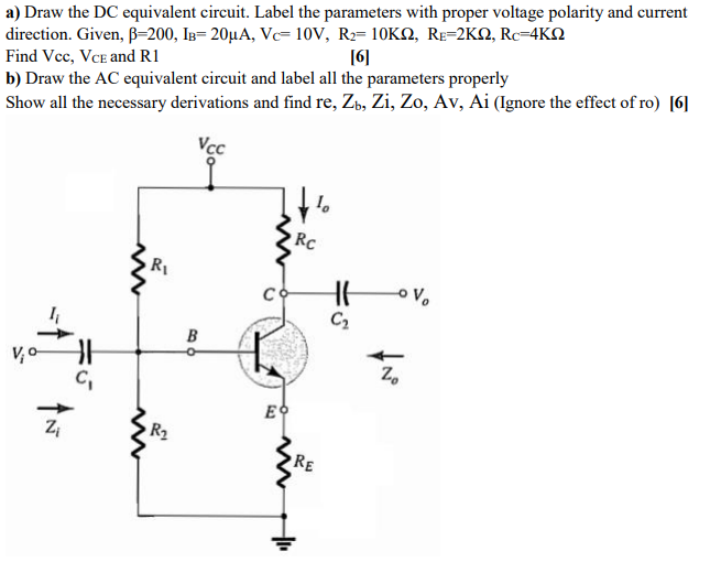 Solved Draw the DC equivalent circuit. Label the parameters | Chegg.com