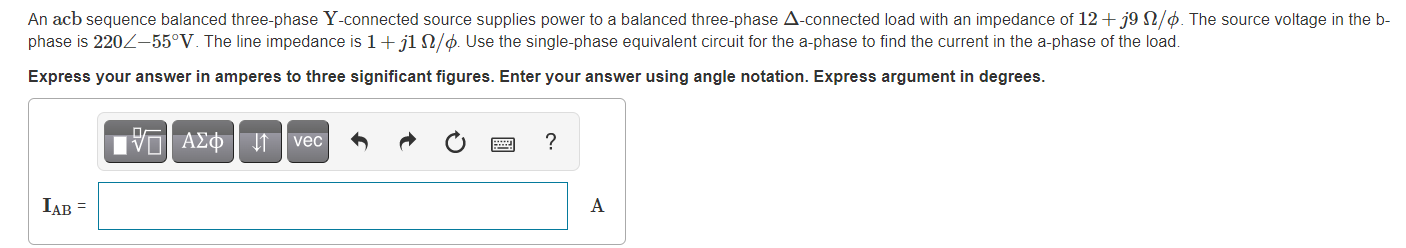 Solved An acb sequence balanced three-phase Y-connected | Chegg.com