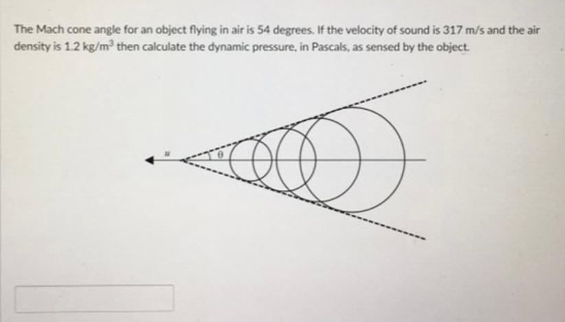 Solved The Mach cone angle for an object flying in air is 54 | Chegg.com
