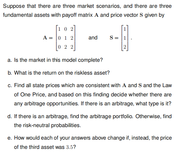 Solved Suppose that there are three market scenarios, and | Chegg.com