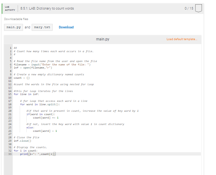 Solved Write a program that reads in a text file, and | Chegg.com