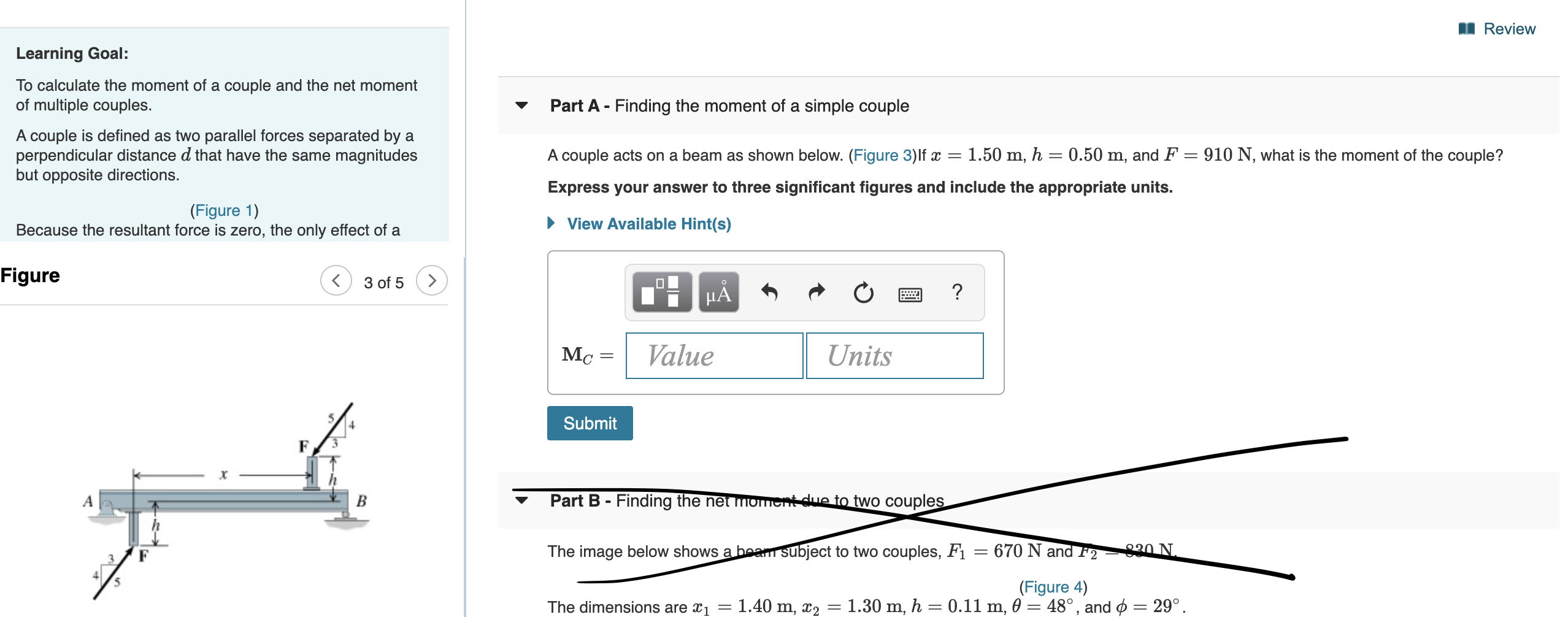Solved Review Learning Goal: To calculate the moment of a | Chegg.com
