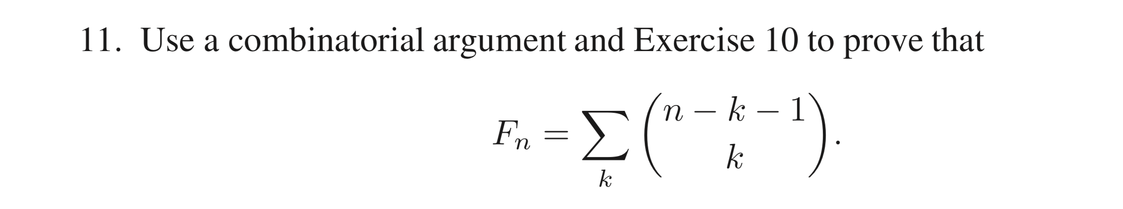 11. Use a combinatorial argument and Exercise 10 to | Chegg.com