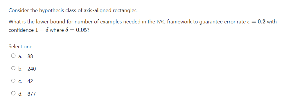 Solved Consider the hypothesis class of axis-aligned | Chegg.com
