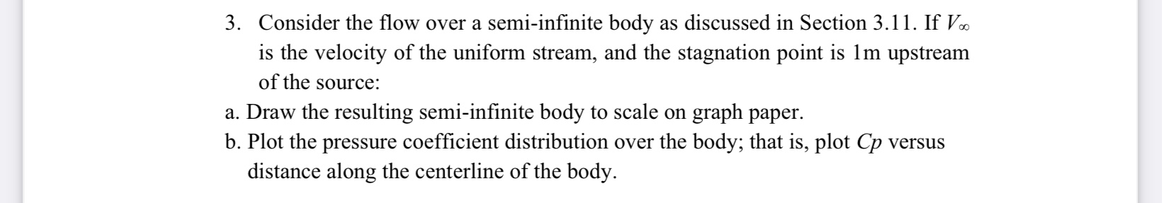 3. Consider the flow over a semi-infinite body as | Chegg.com
