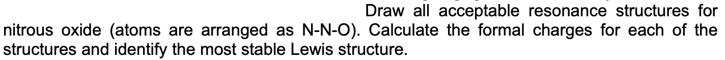 Solved Draw all acceptable resonance structures for nitrous | Chegg.com