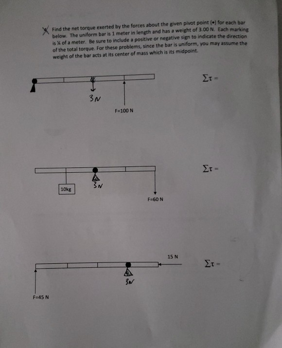 Solved Find the net torque exerted by the forces about the | Chegg.com