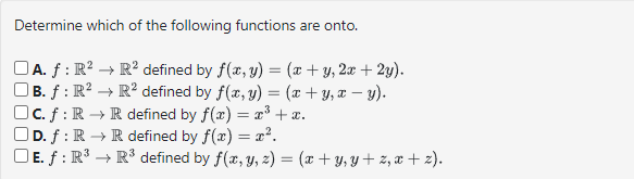 Solved Determine which of the following functions are | Chegg.com