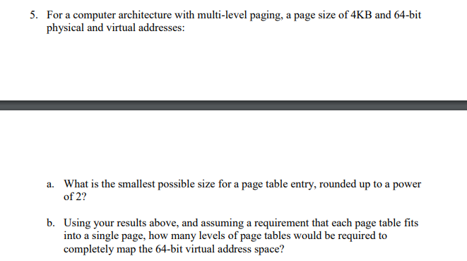 Solved 5. For a computer architecture with multi-level | Chegg.com