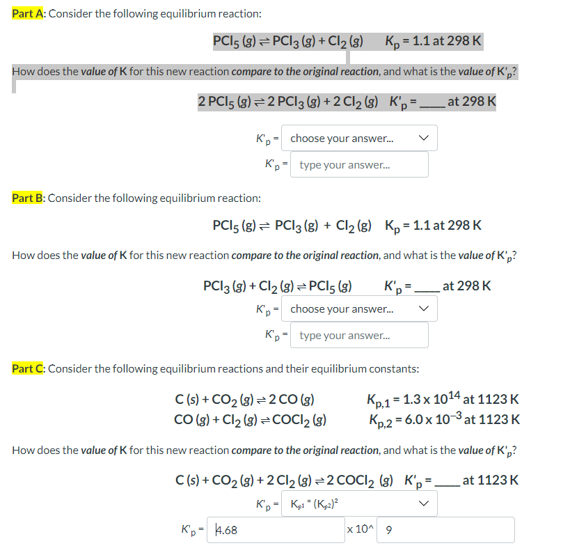 Solved 1. Consider the following equilibrium reaction: PCl5 | Chegg.com