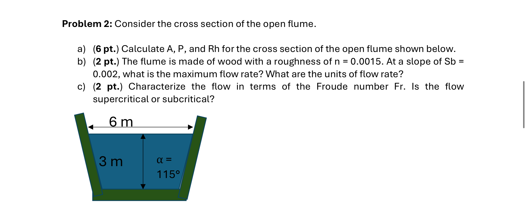 Solved Problem 2: Consider the cross section of the open | Chegg.com