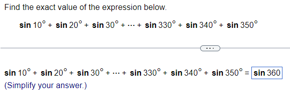 Solved Find the exact value of the expression below. | Chegg.com