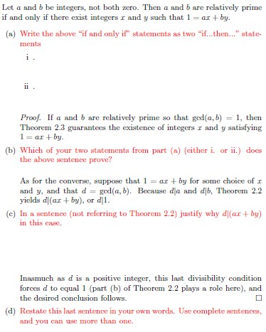 Solved Let a and b be integers, not both zero. Then a and b | Chegg.com
