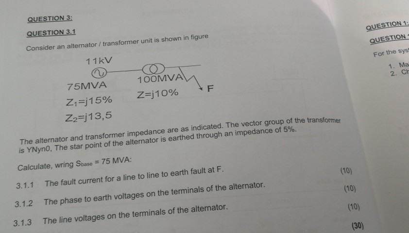 Solved QUESTION 3: QUESTION 3.1 Consider an alternator / | Chegg.com