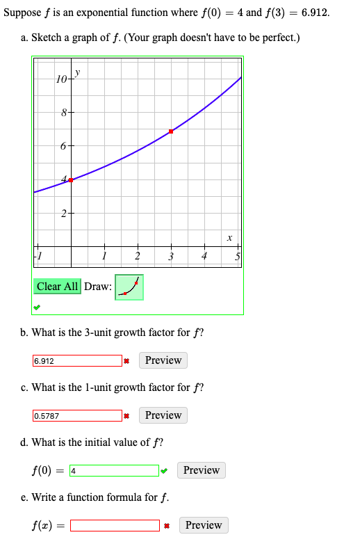 Solved suppose f is an exponential function where f(0) 4 and | Chegg.com Solved suppose f is an exponential function where f(0) 4 and | Chegg.com