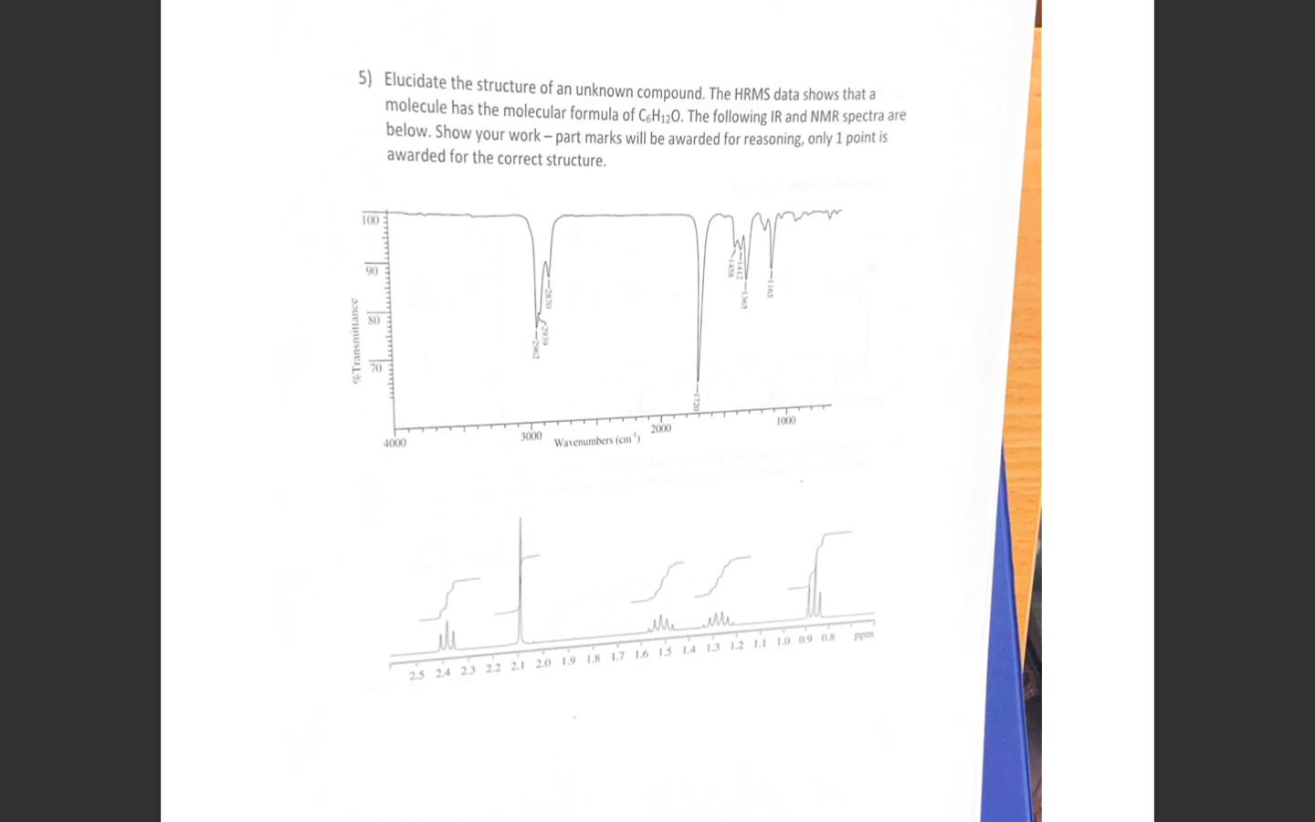 Solved 5) Elucidate the structure of an unknown compound. | Chegg.com