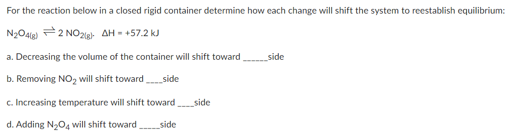 Solved For the reaction below in a closed rigid container | Chegg.com