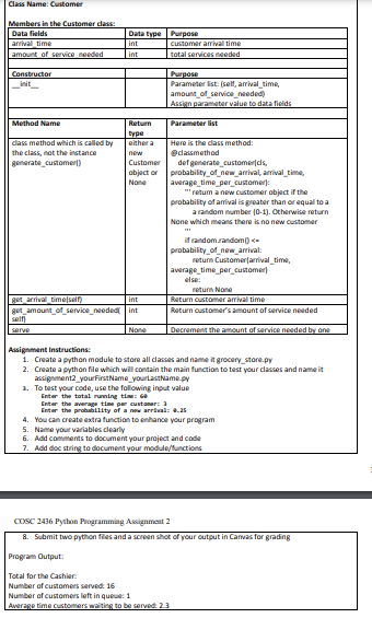 Solved Grocery Store simulation - Queue implementation | Chegg.com
