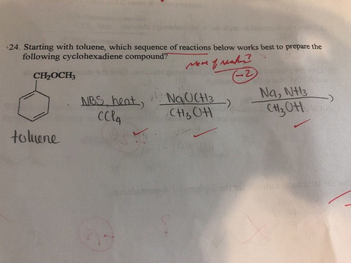 Solved 24. Starting with toluene, which sequence of | Chegg.com
