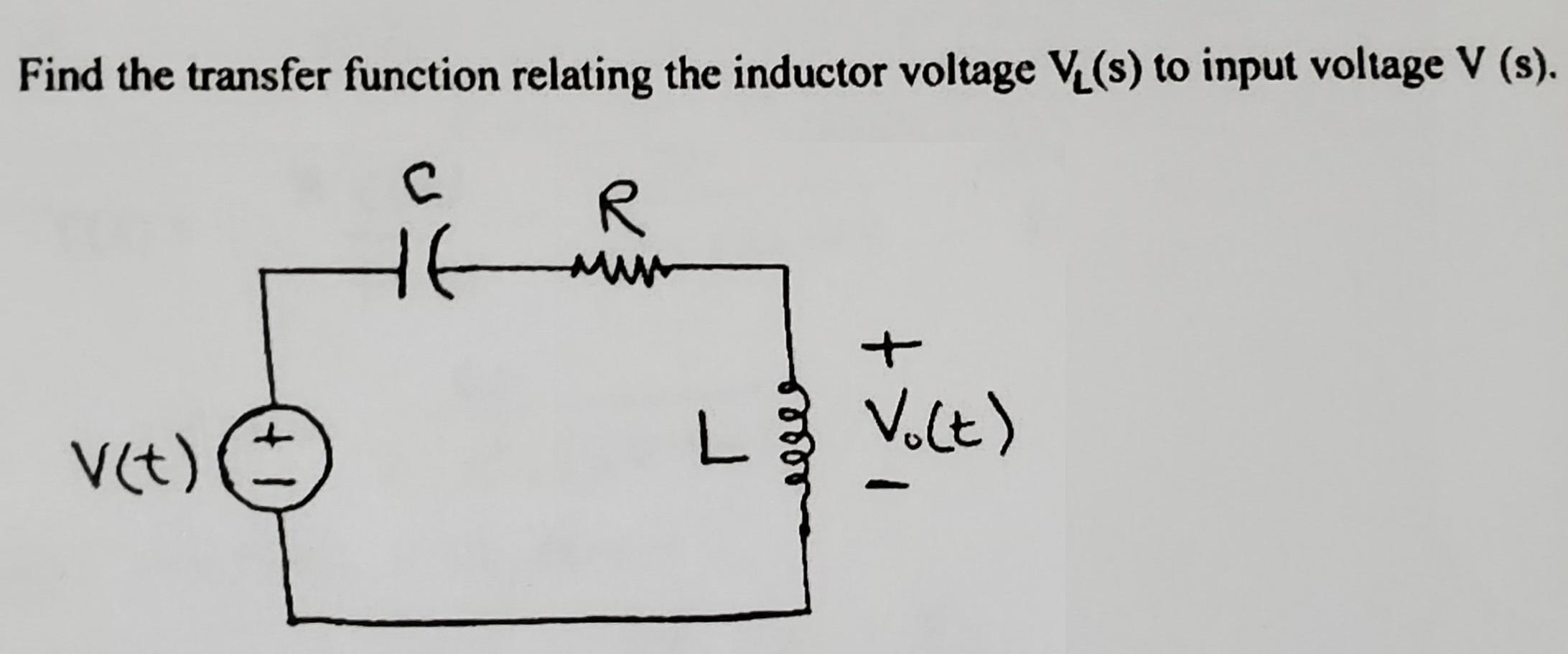 Solved Find the transfer function relating the inductor | Chegg.com
