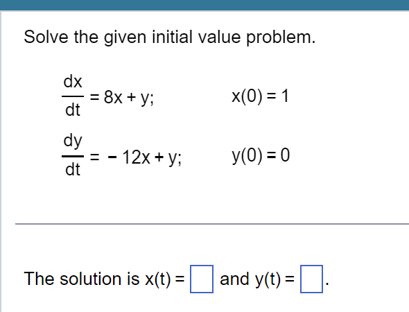 Solved Solve The Given Initial Value Problem 