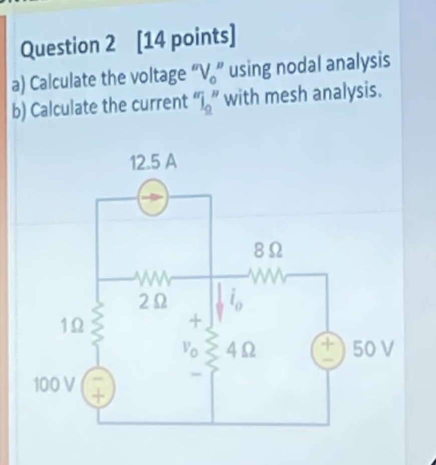 Solved Question 2 [14 ﻿points]a) ﻿Calculate the voltage | Chegg.com