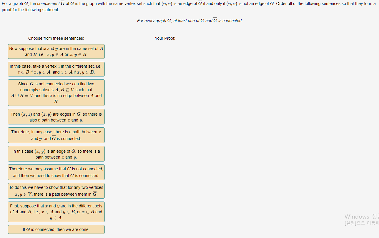 For a graph G, the complement Gˉ of G is the graph | Chegg.com