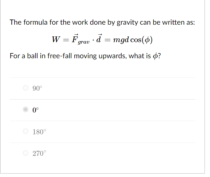 Solved The formula for the work done by gravity can be | Chegg.com