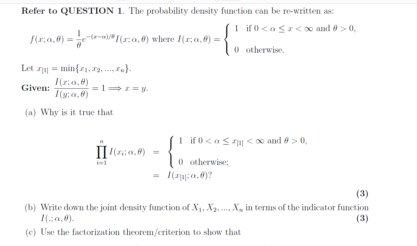 Solved Refer to ﻿QUESTION 1. ﻿The probability density | Chegg.com