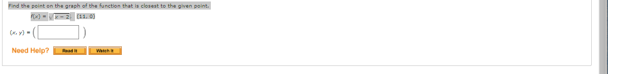 Solved Need help quick plz :( Find the point on the graph of | Chegg.com