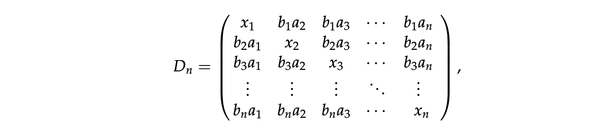Solved For any positive integer n, we define a n X n | Chegg.com