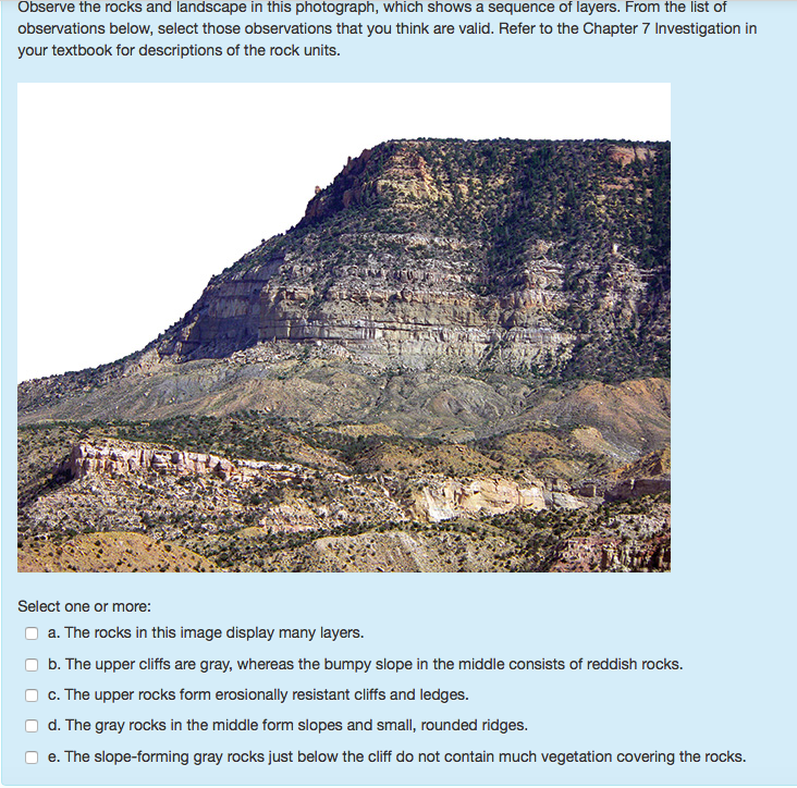 Solved Observe the rocks and landscape in this photograph, | Chegg.com