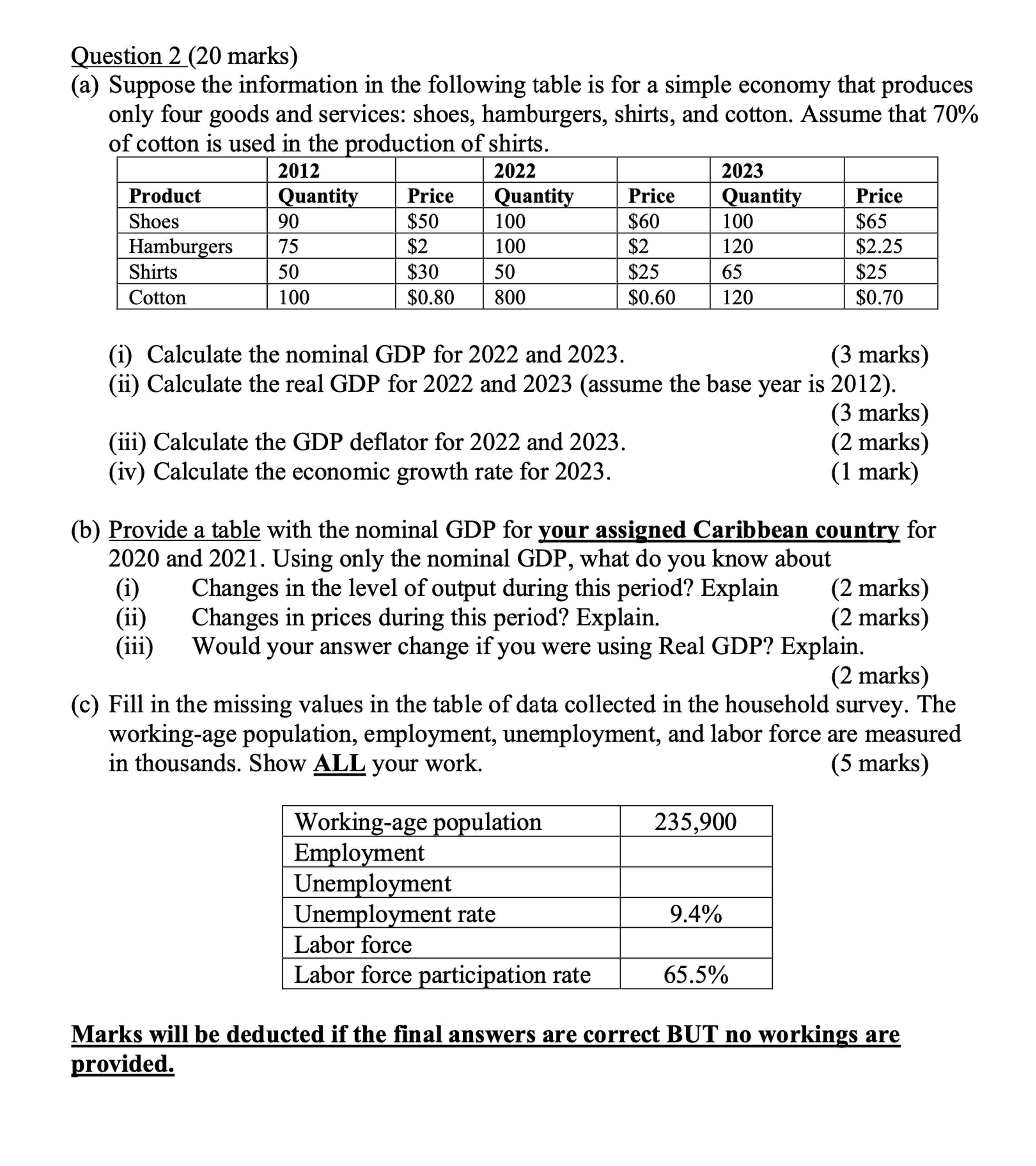 Solved Question 2 (20 ﻿marks)(a) ﻿Suppose the information in | Chegg.com