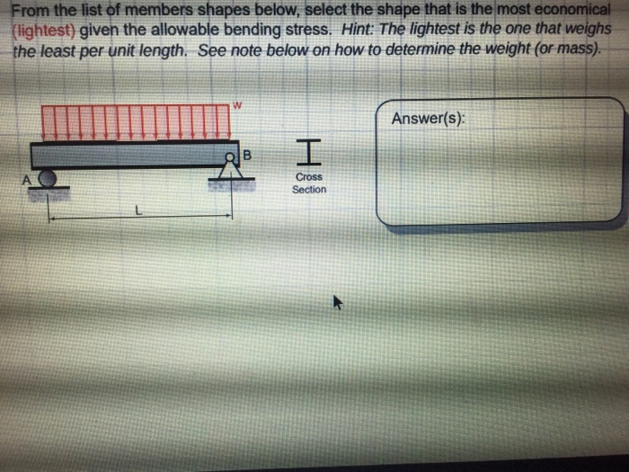 Solved From the list of members shapes below, select the | Chegg.com