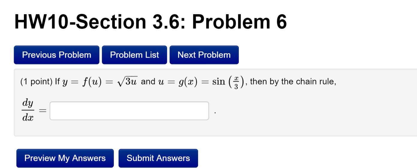 Solved HW10-Section 3.6: Problem 5 Previous Problem Problem | Chegg.com